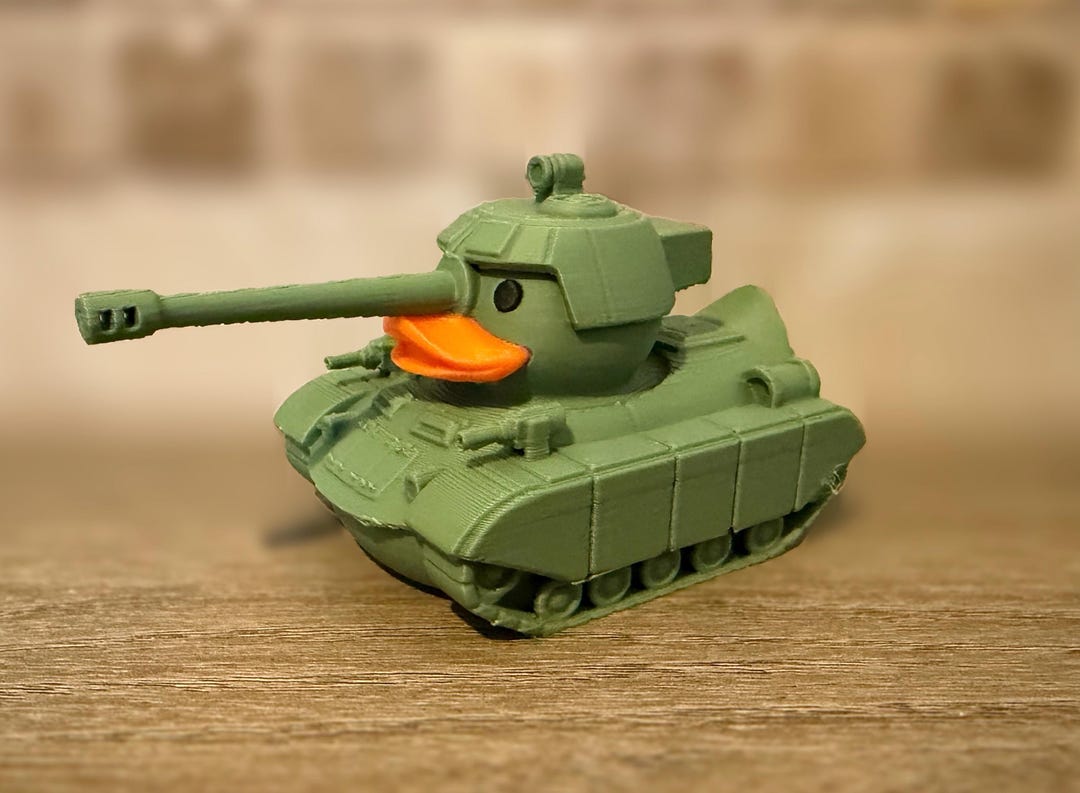 Tank Duck- 3D Printed Figurine - Car Dashboard Decor - Ducking Gift ...