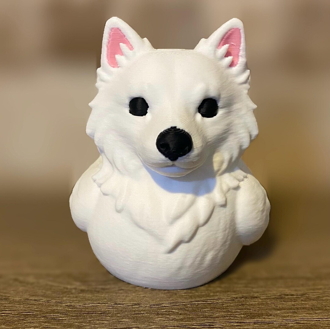 American Eskimo Duck- 3D Printed Figurine - Car Dashboard Decor ...