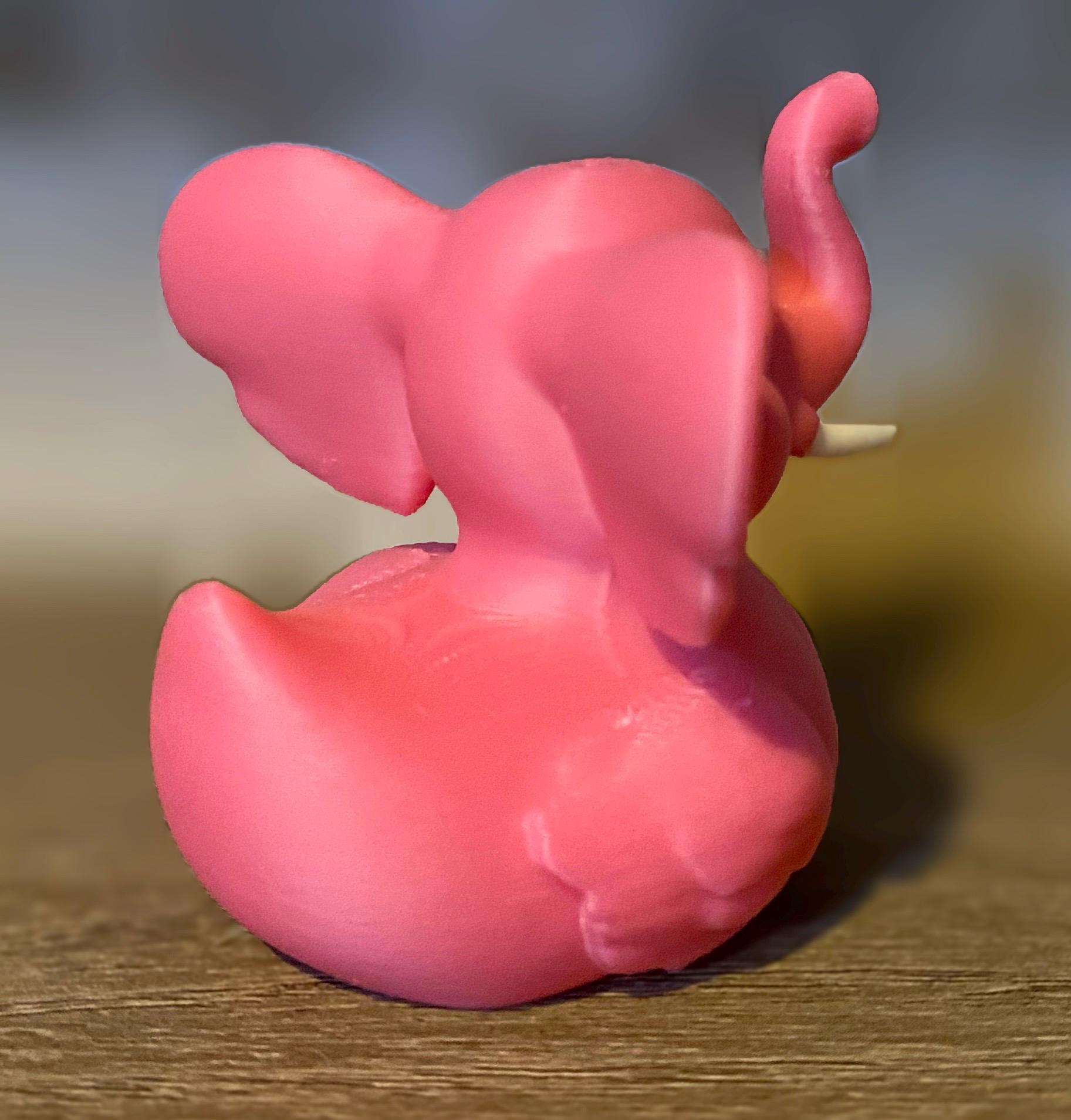 Pink Elephant Duck - 3D Printed Figurine - Car Dashboard Decor ...