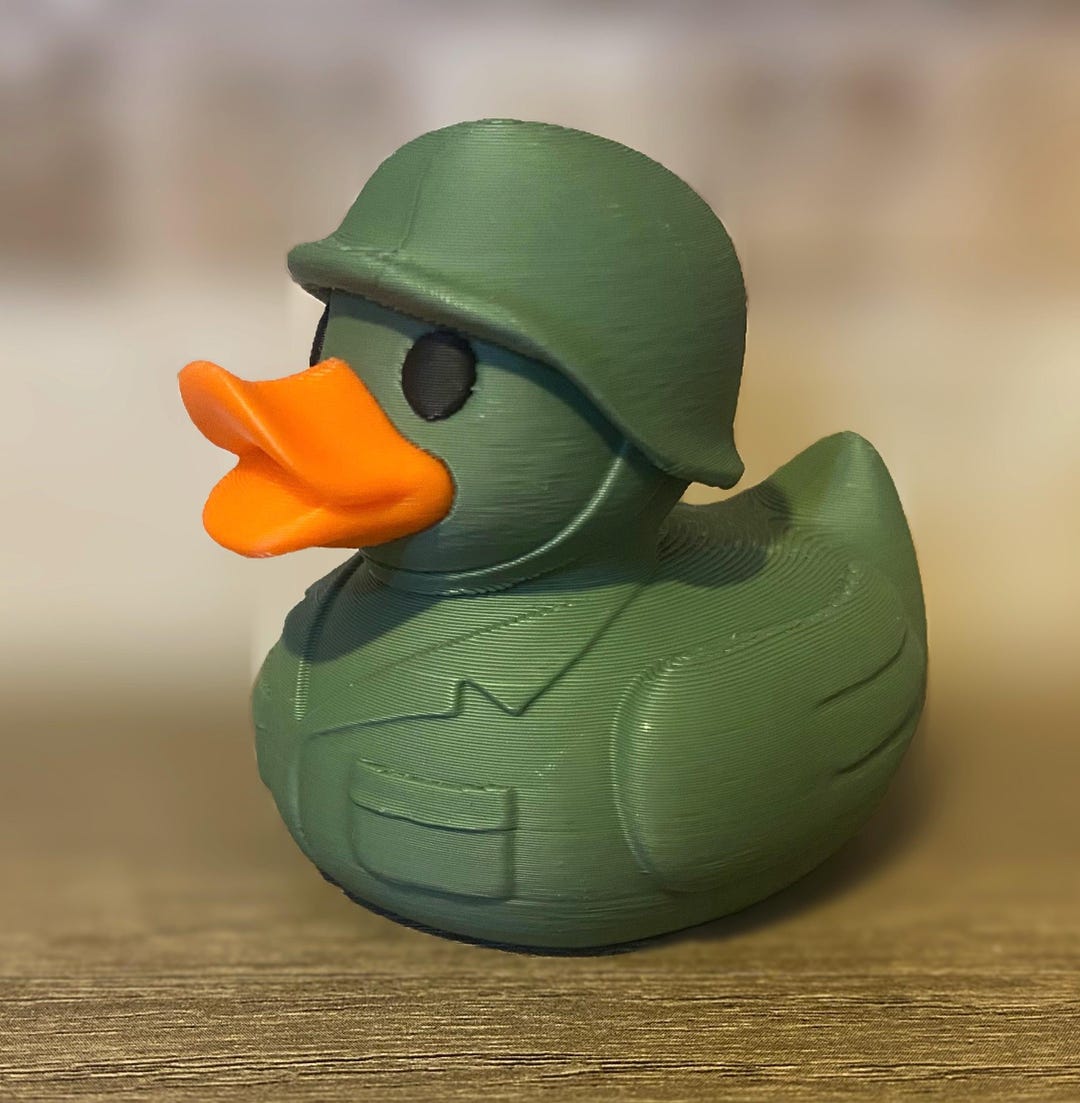 Army Military Duck - 3D Printed Figurine - Car Dashboard Decor ...