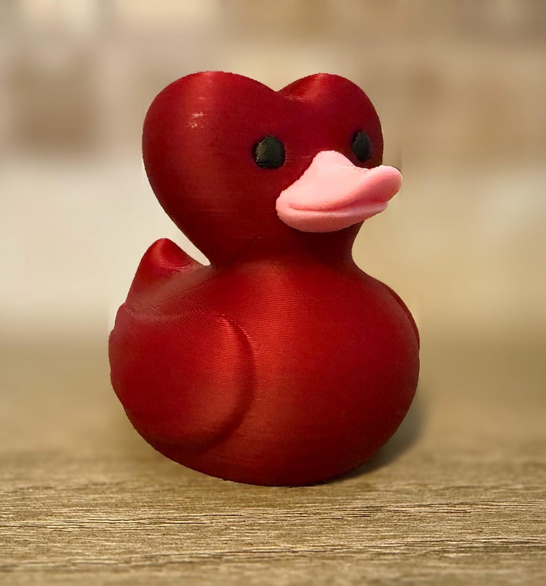 Heart Duck - 3D Printed Figurine - Car Dashboard Decor - Ducking Gift ...