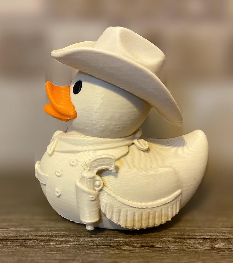 Cowboy Gunslinger Duck - 3D Printed Figurine - Ducking Gift - Crusies ...