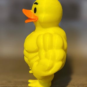 Muscle Body Builder Duck - 3D Printed Figurine - Car Dashboard Decor ...