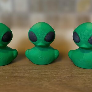 Green Alien Duck - 3D Printed Figurine - Car Dashboard Decor - Ducking ...