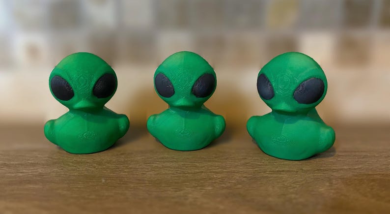 Green Alien Duck - 3D Printed Figurine - Car Dashboard Decor - Ducking ...
