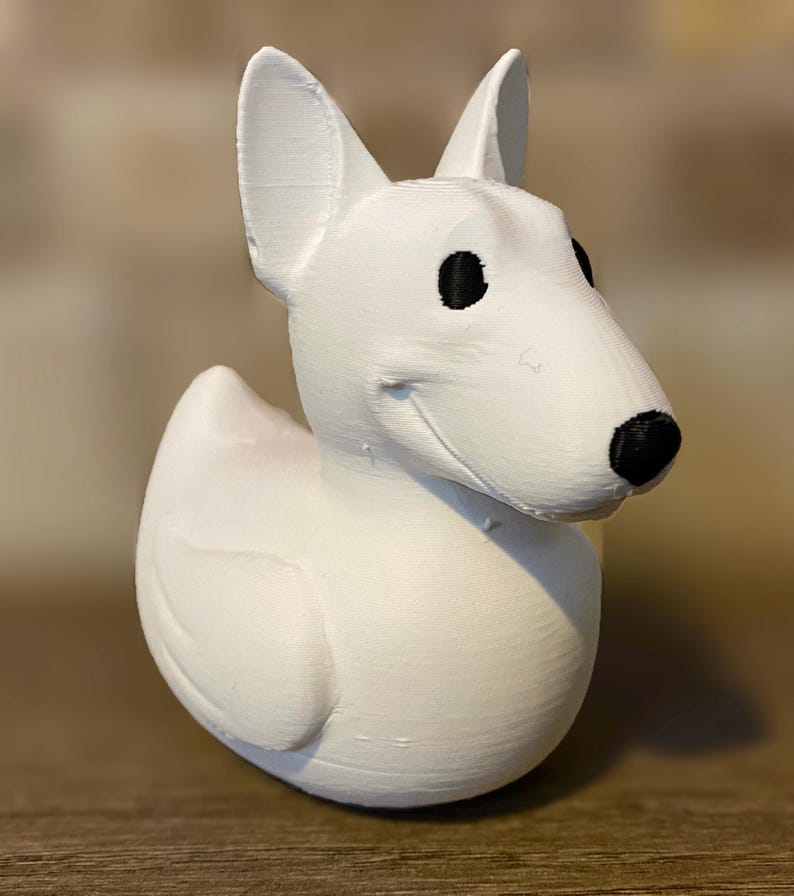Bull Terrier Duck - 3D Printed Figurine - Car Dashboard Decor - Ducking ...