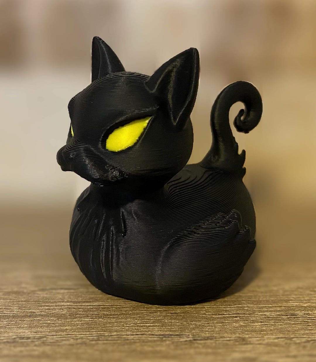 Black Cat Duck - 3D Printed Figurine - Car Dashboard Decor - Ducking ...