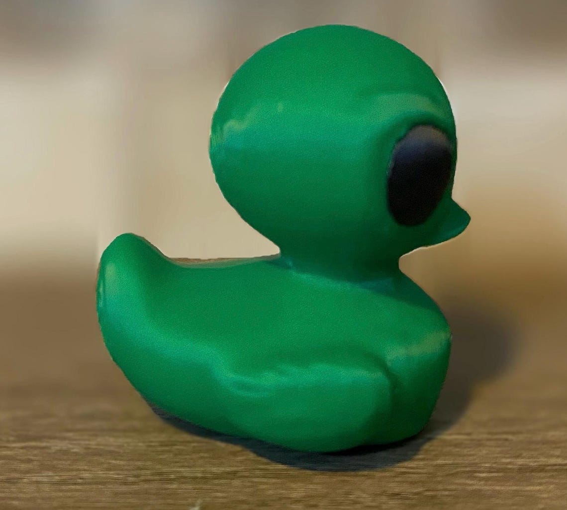 Green Alien Duck - 3D Printed Figurine - Car Dashboard Decor - Ducking ...