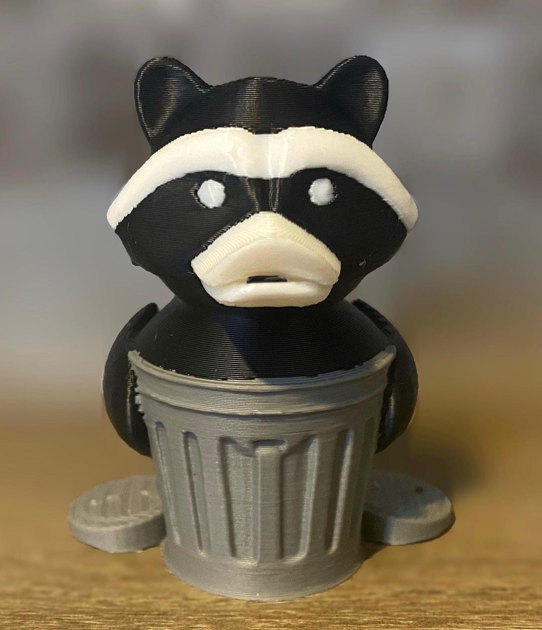 Raccoon Trash Can Duck Figurine – 3D Printed Car Dashboard Decor - Etsy