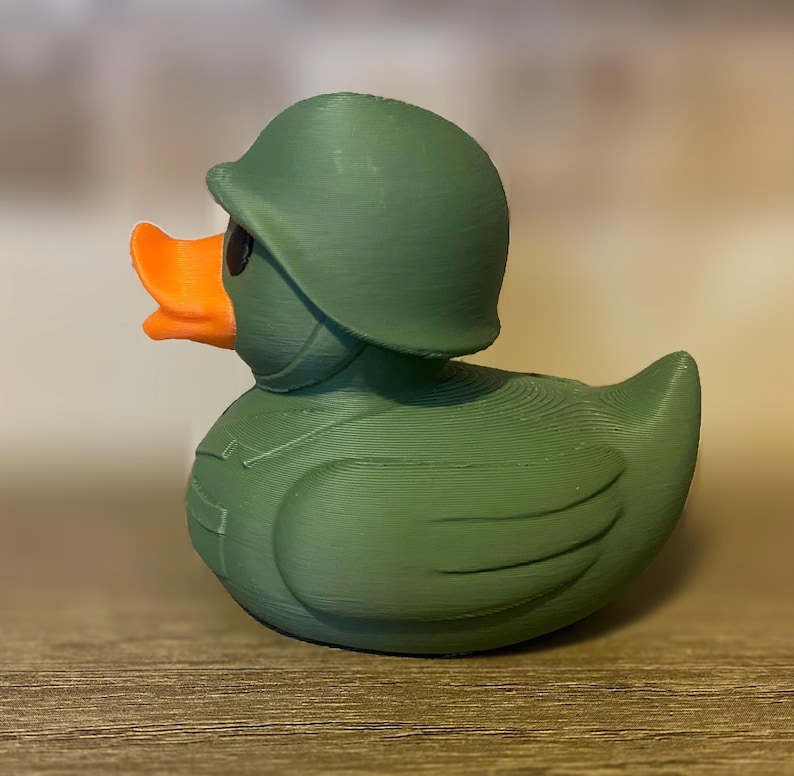 Army Military Duck - 3D Printed Figurine - Car Dashboard Decor ...