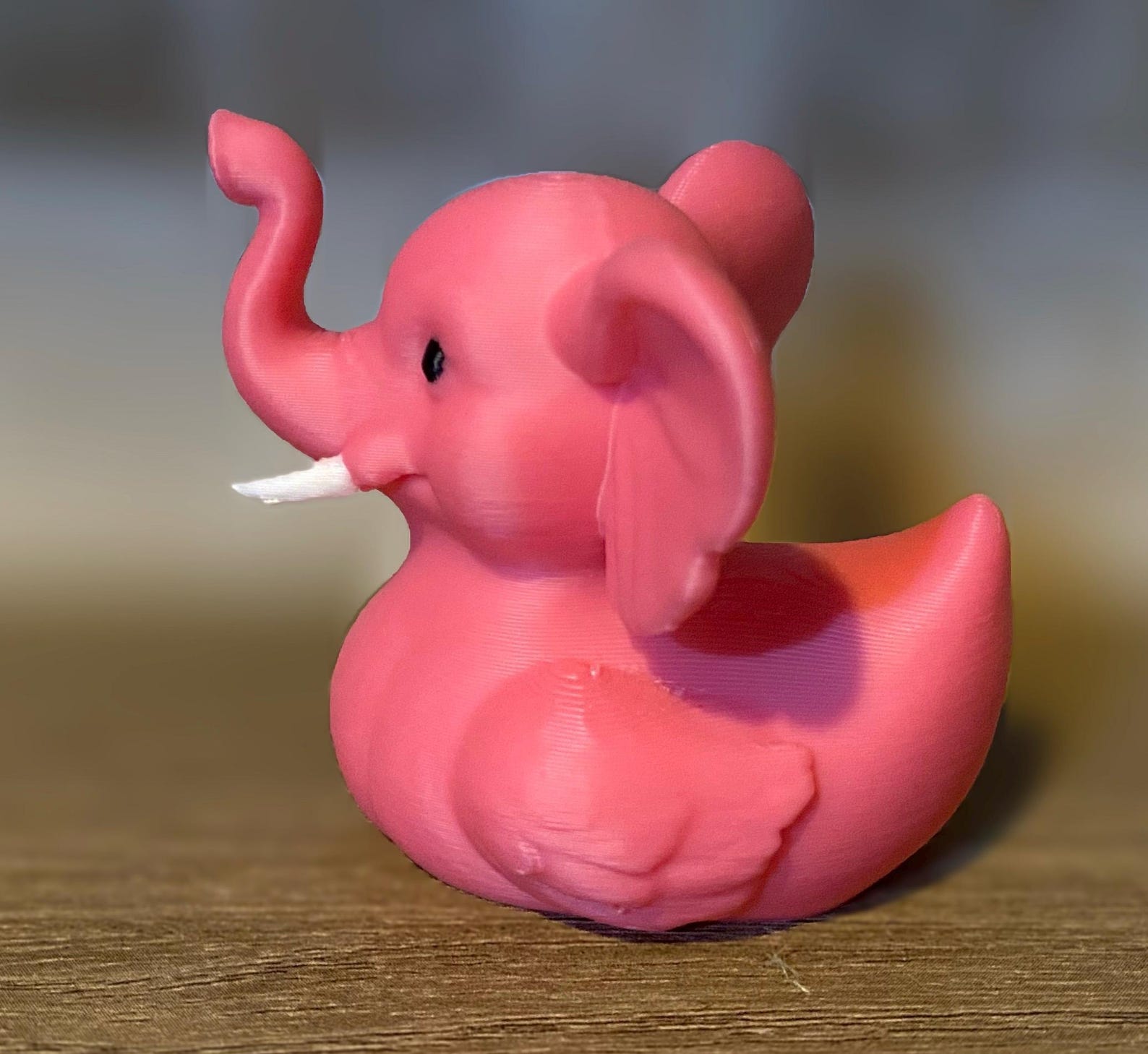 Pink Elephant Duck - 3D Printed Figurine - Car Dashboard Decor ...