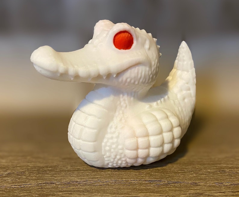 Albino Crocodile Duck - 3D Printed Figurine - Car Dashboard Decor ...