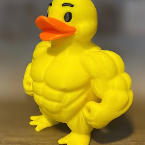 Muscle Body Builder Duck - 3D Printed Figurine - Car Dashboard Decor ...