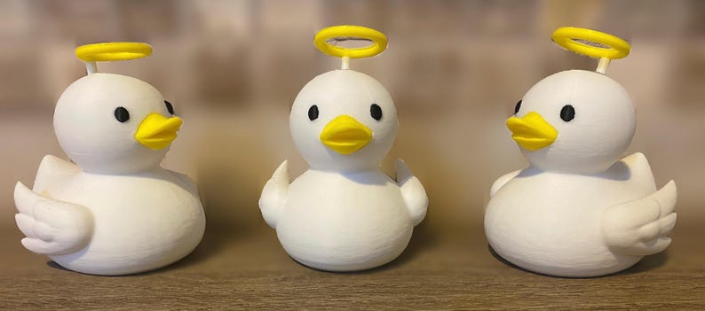 Angel Duck - 3D Printed Figurine - Car Dashboard Decor - Ducking Gift ...