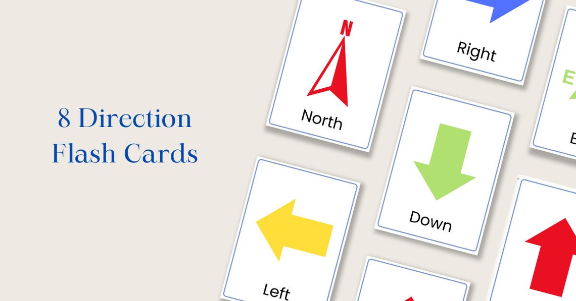 158 Educational Flashcards, SET 1: colors, Shapes, Directions, Alphabet ...