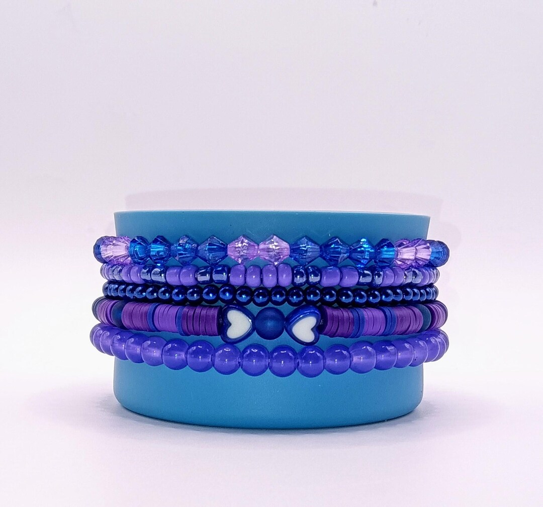 Dark Blue/ Purple Cup Bracelet Stack - Etsy