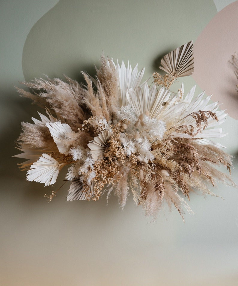 DIY Dried Flowers Installation Large | Boho Wall Art | Palm Leaves ...