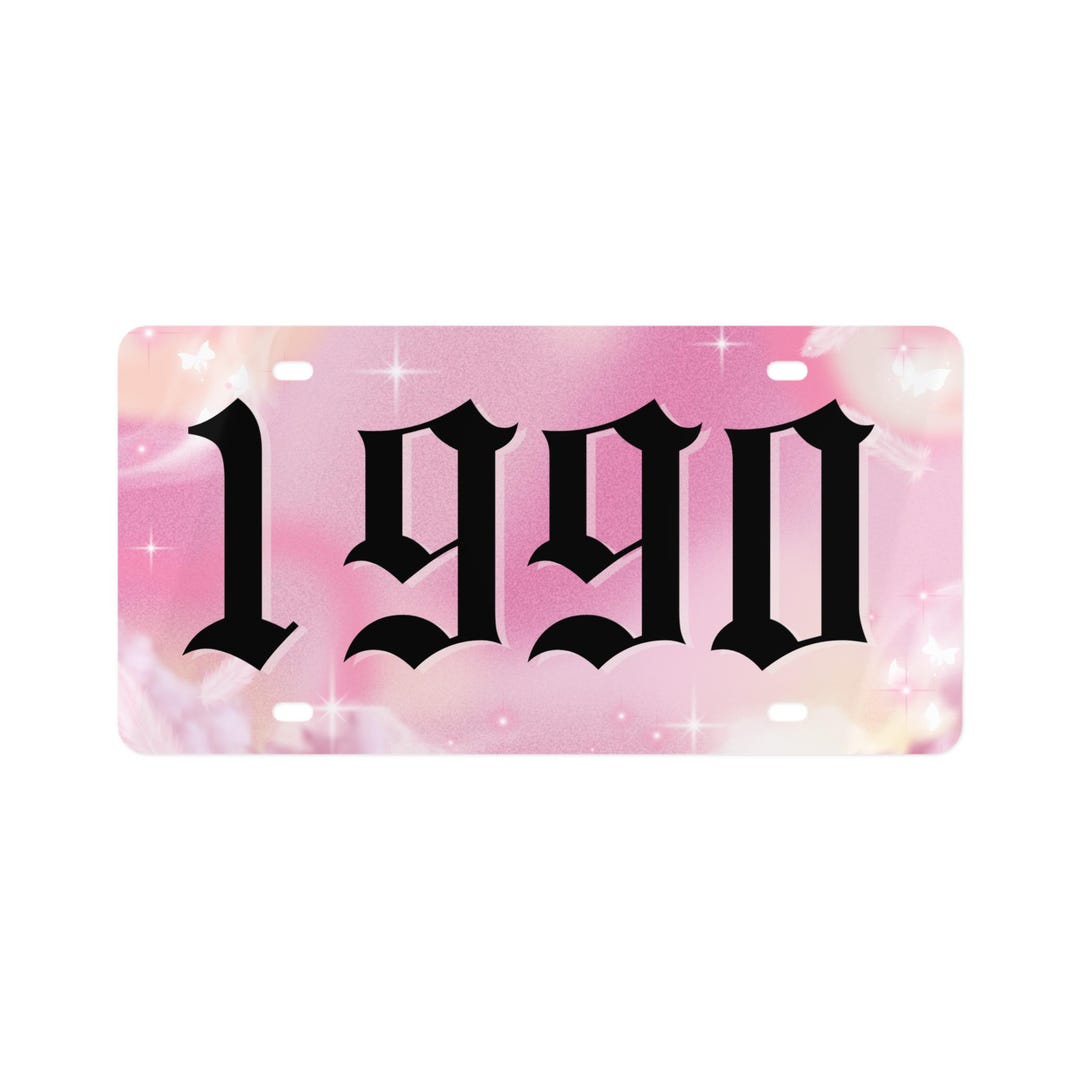 Y2K Pink 1990's License Plate for Car Decor, Unique Gift for Birth Year ...