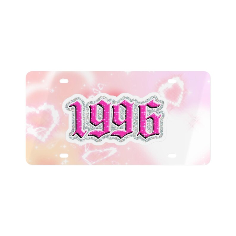 Y2K 1996 Custom License Plate, Chic Car Decor, 90s Nostalgia ...