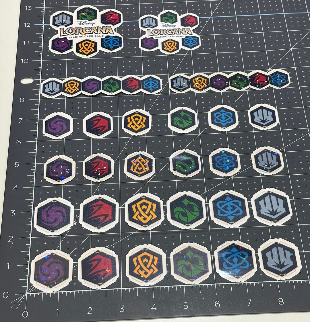 Lorcana Ink Set Decals | Ink Stickers | Amethyst Amber Ruby Steel ...