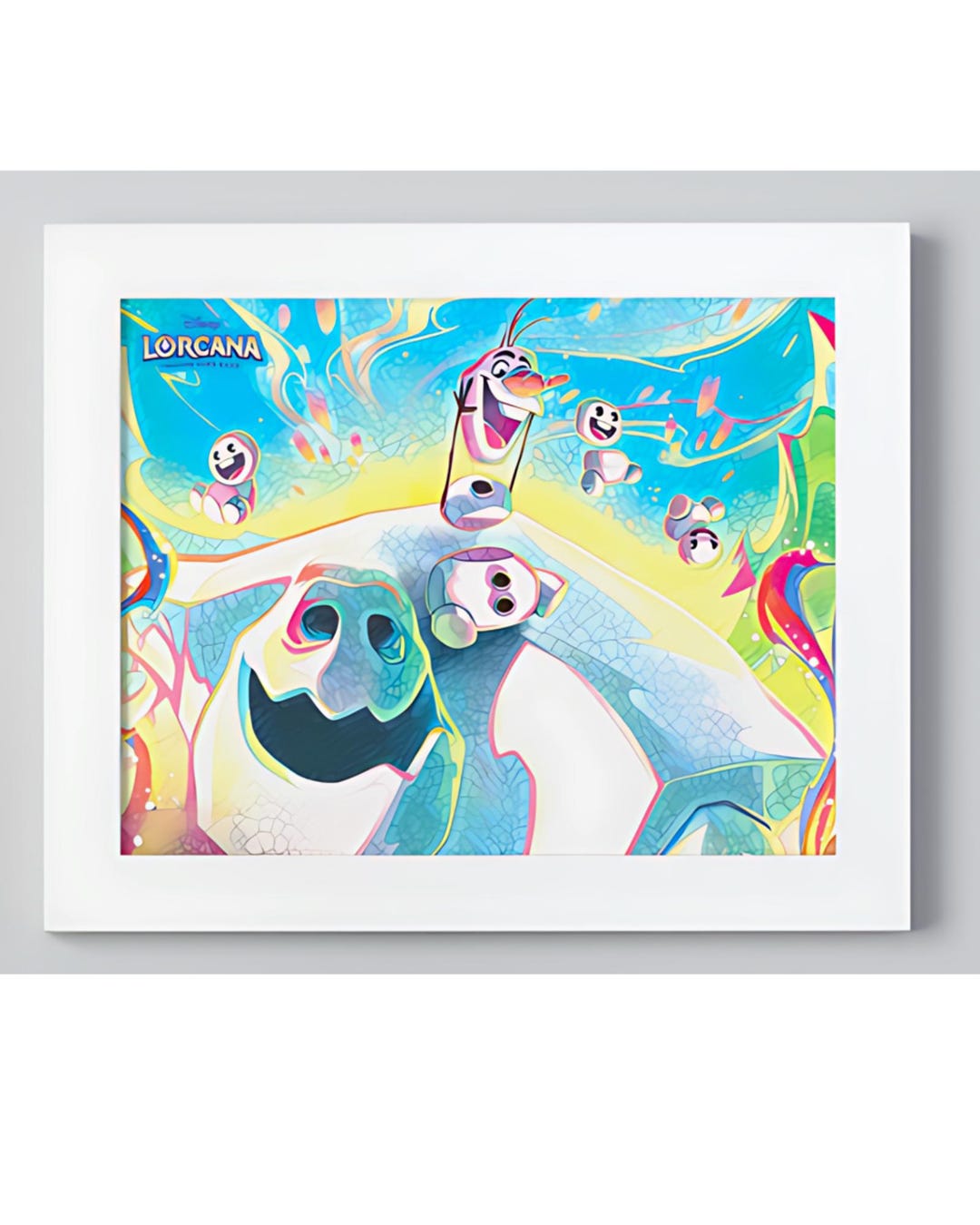 Lorcana Art Print Poster Olaf Happy Passenger Enchanted Stained Glass ...