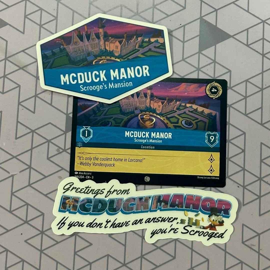 Lorcana Mcduck Manor Location Sticker | Into the Inklands | Travel ...