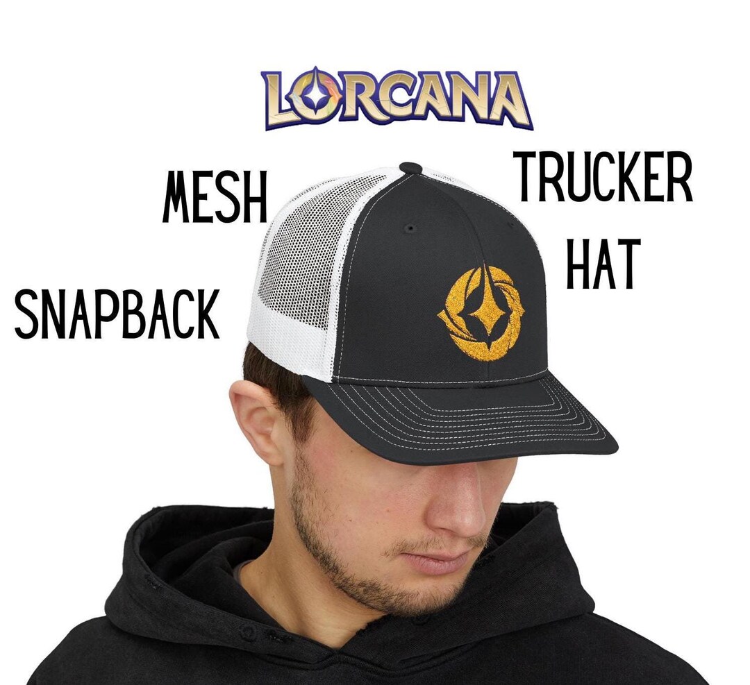 Lorcana Trucker Hat | Gift | Gold Embroidered Lore Logo | Illumineer ...