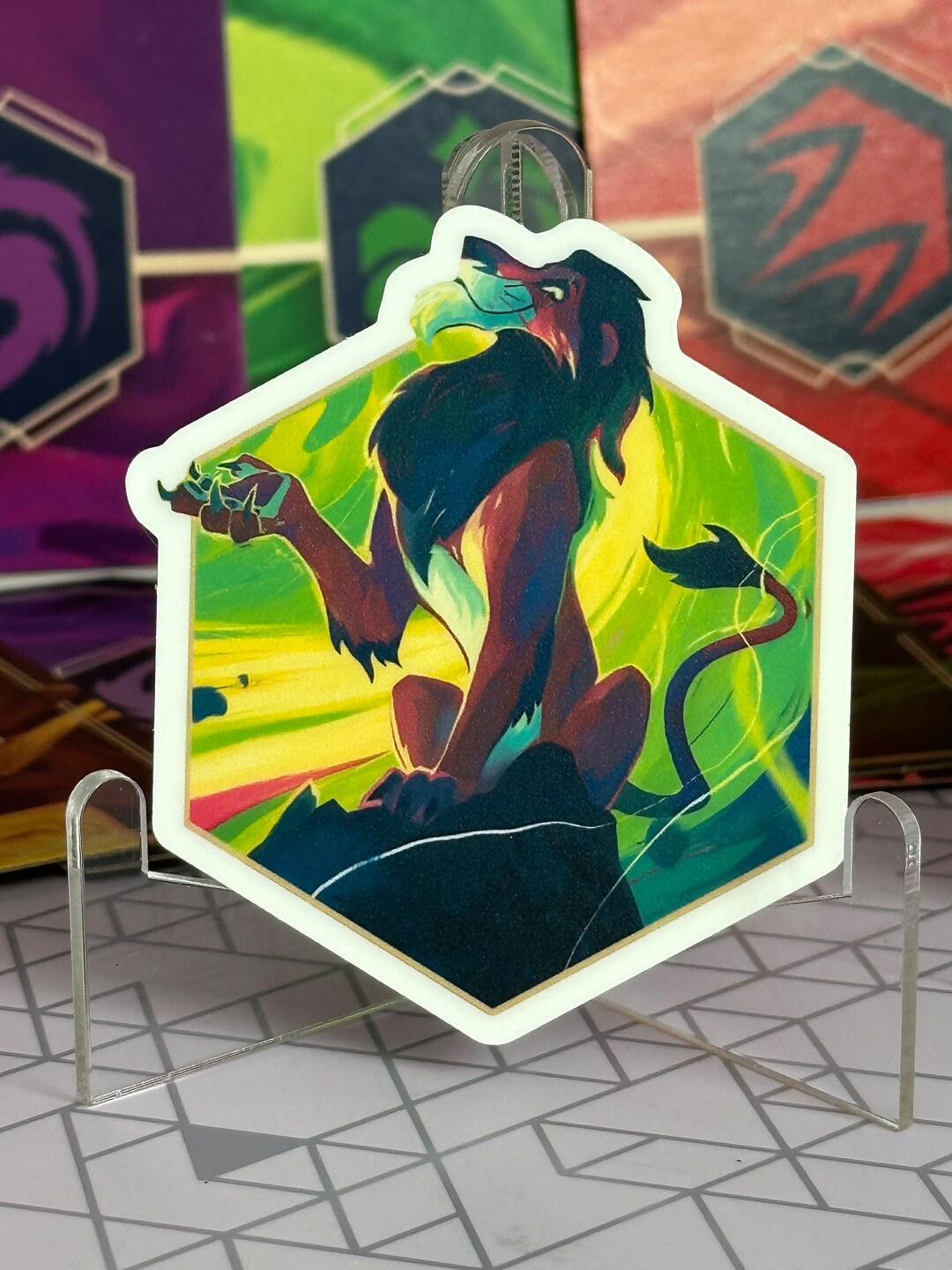 Lorcana Scar Enchanted Vengeful Lion Decal | Shimmering Skies | Emerald ...