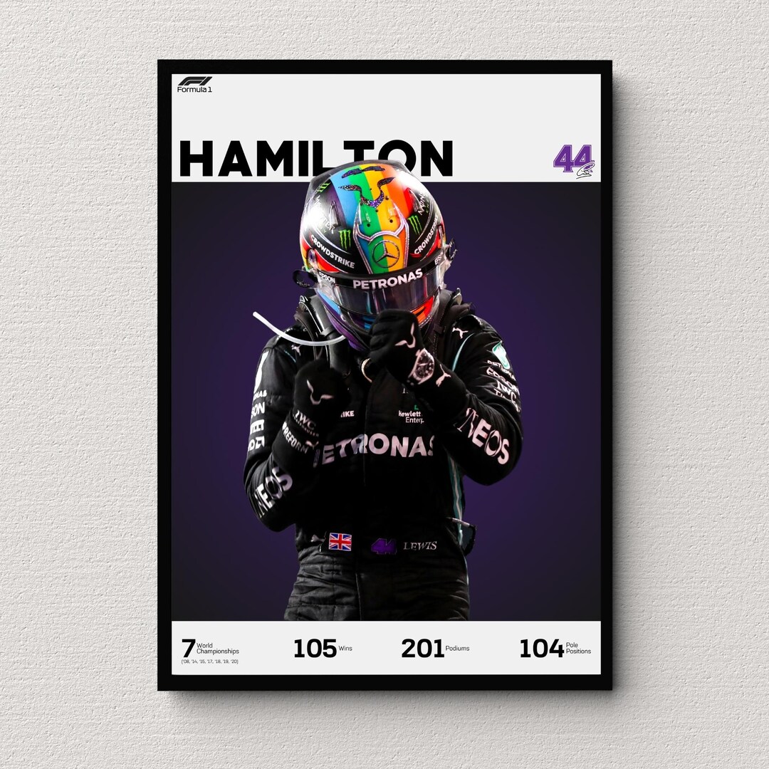 Lewis Hamilton Poster Digital Poster Sport Poster Formula 1 Poster F1 ...