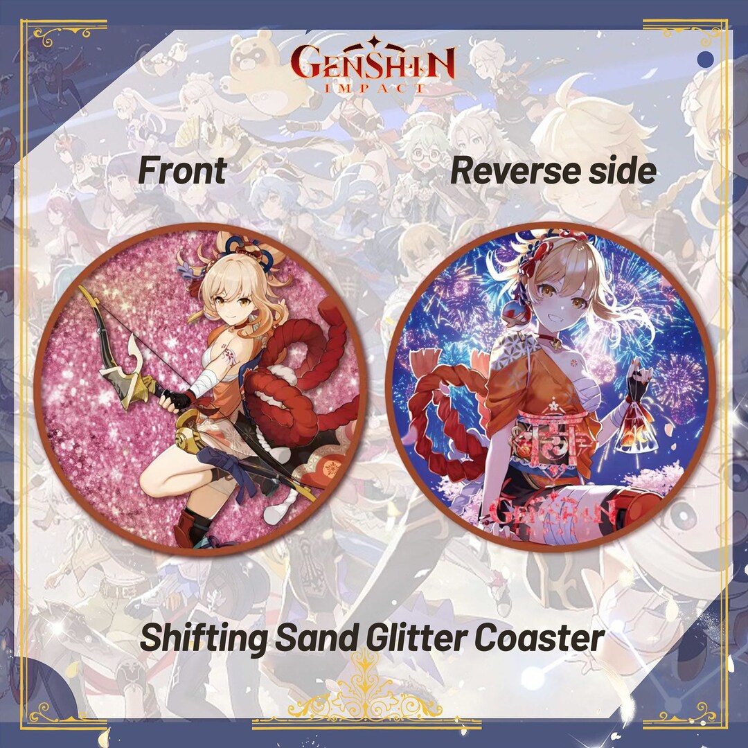 Genshin Acrylic Coaster Genshin Glitter Coasters Genshin Impact Coaster ...
