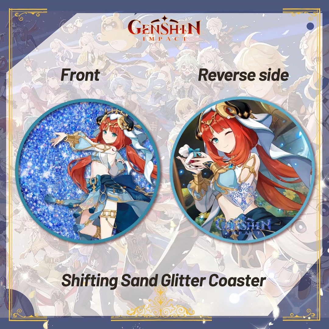Genshin Acrylic Coaster Genshin Glitter Coasters Genshin Impact Coaster ...