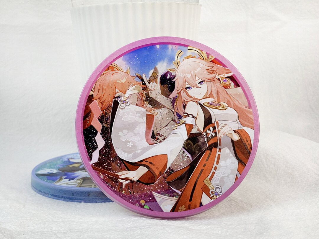 Genshin Coasters Genshin Glitter Genshin Impact Coaster Gifts for Him ...