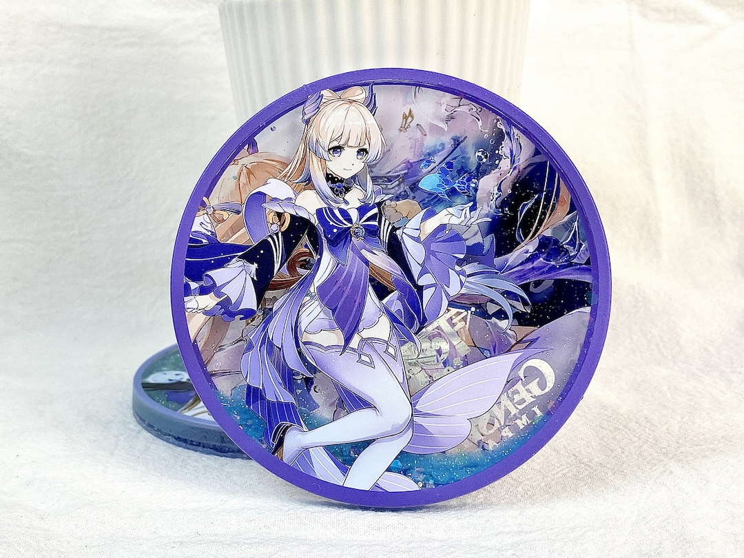 Genshin Acrylic Coaster Genshin Glitter Coasters Genshin Impact Coaster ...