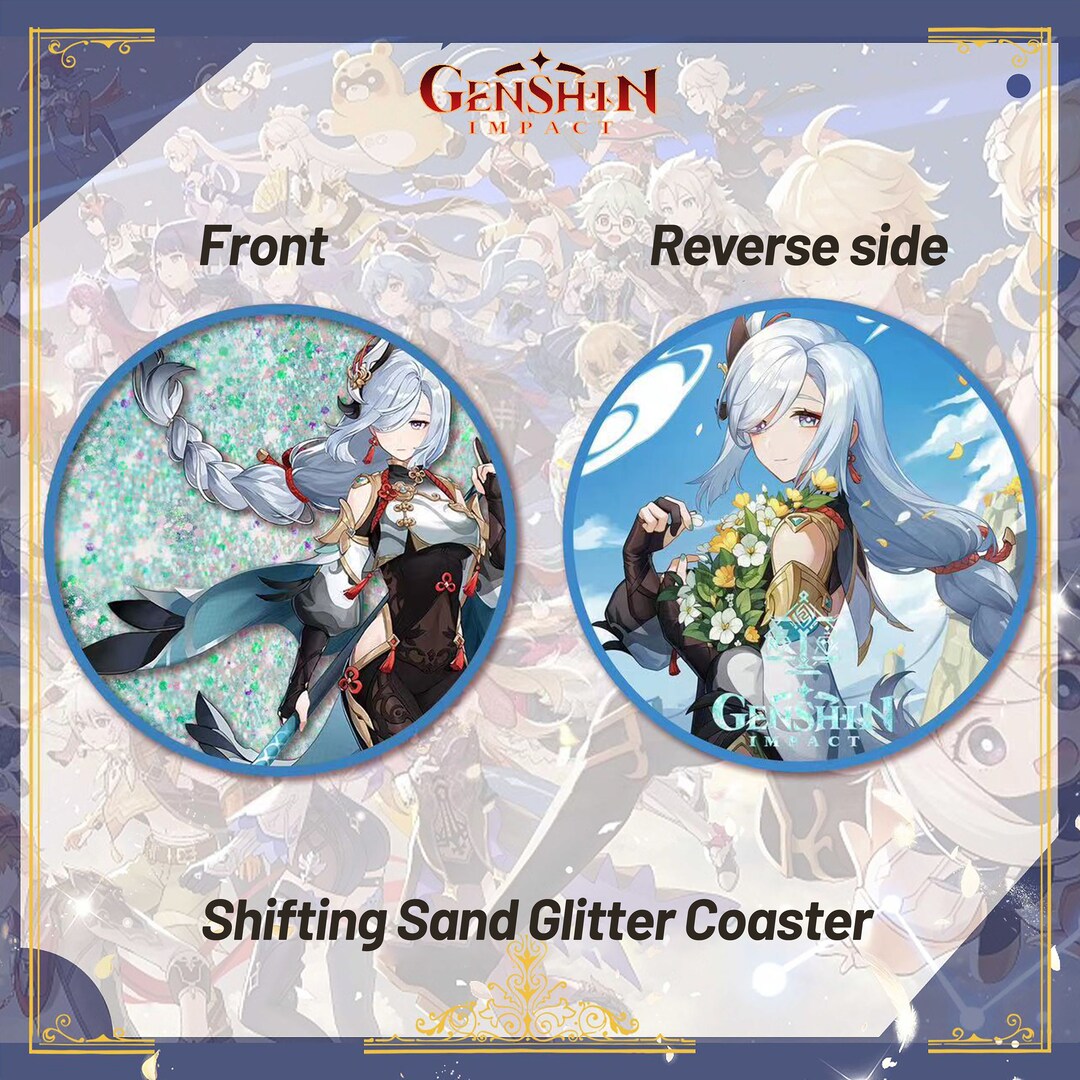 Genshin Acrylic Coaster Genshin Glitter Coasters Genshin Impact Coaster ...