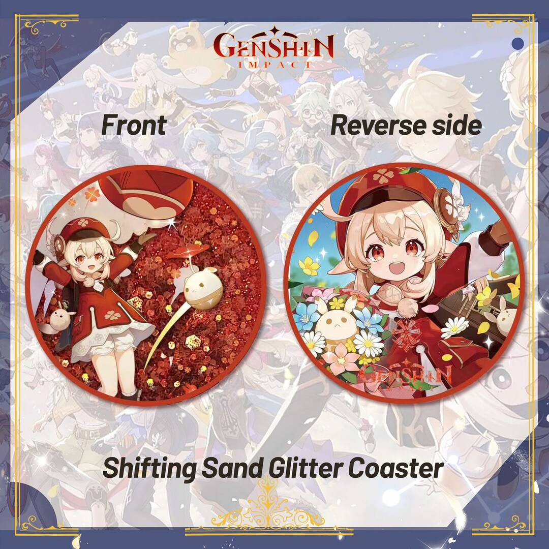 Genshin Acrylic Coaster Genshin Glitter Coasters Genshin Impact Coaster ...
