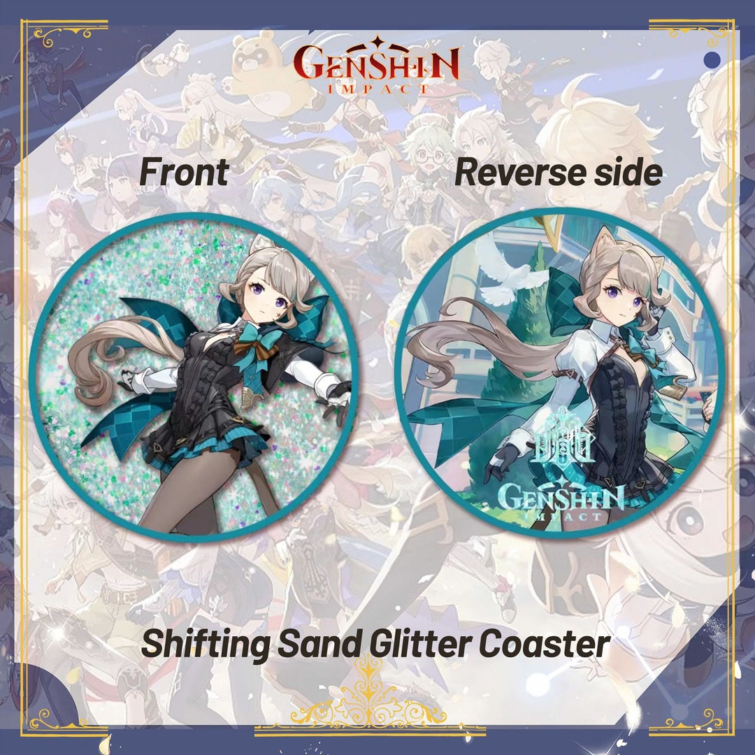 Genshin Acrylic Coaster Genshin Glitter Coasters Genshin Impact Coaster ...