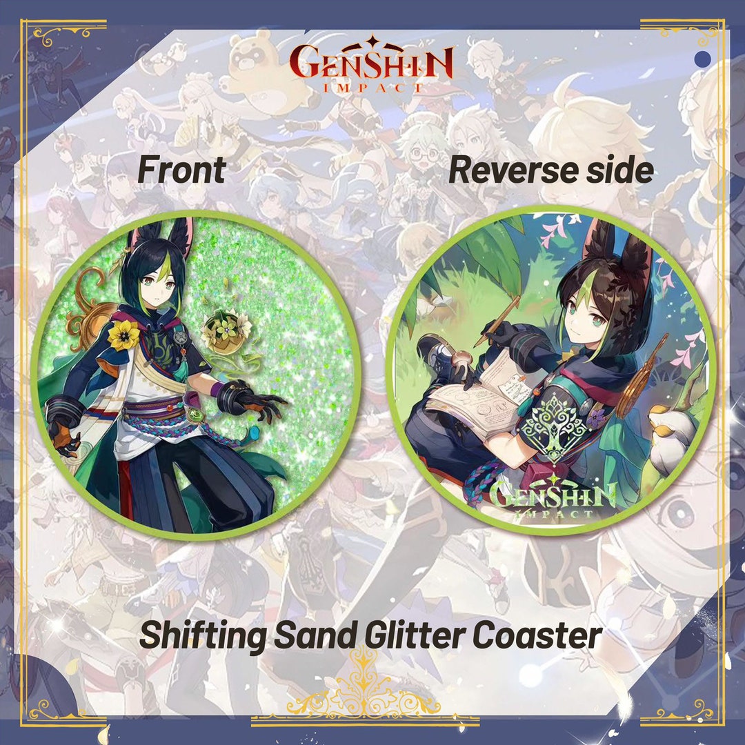 Genshin Acrylic Coaster Genshin Glitter Coasters Genshin Impact Coaster ...