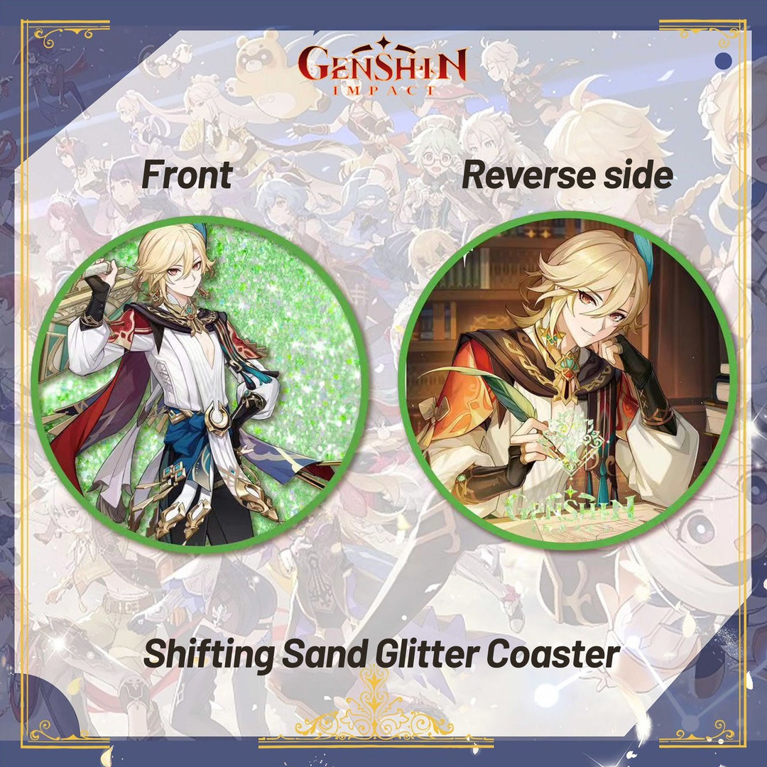 Genshin Acrylic Coaster Genshin Glitter Coasters Genshin Impact Coaster ...