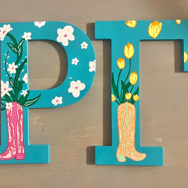 Painted Wood Letters - Etsy