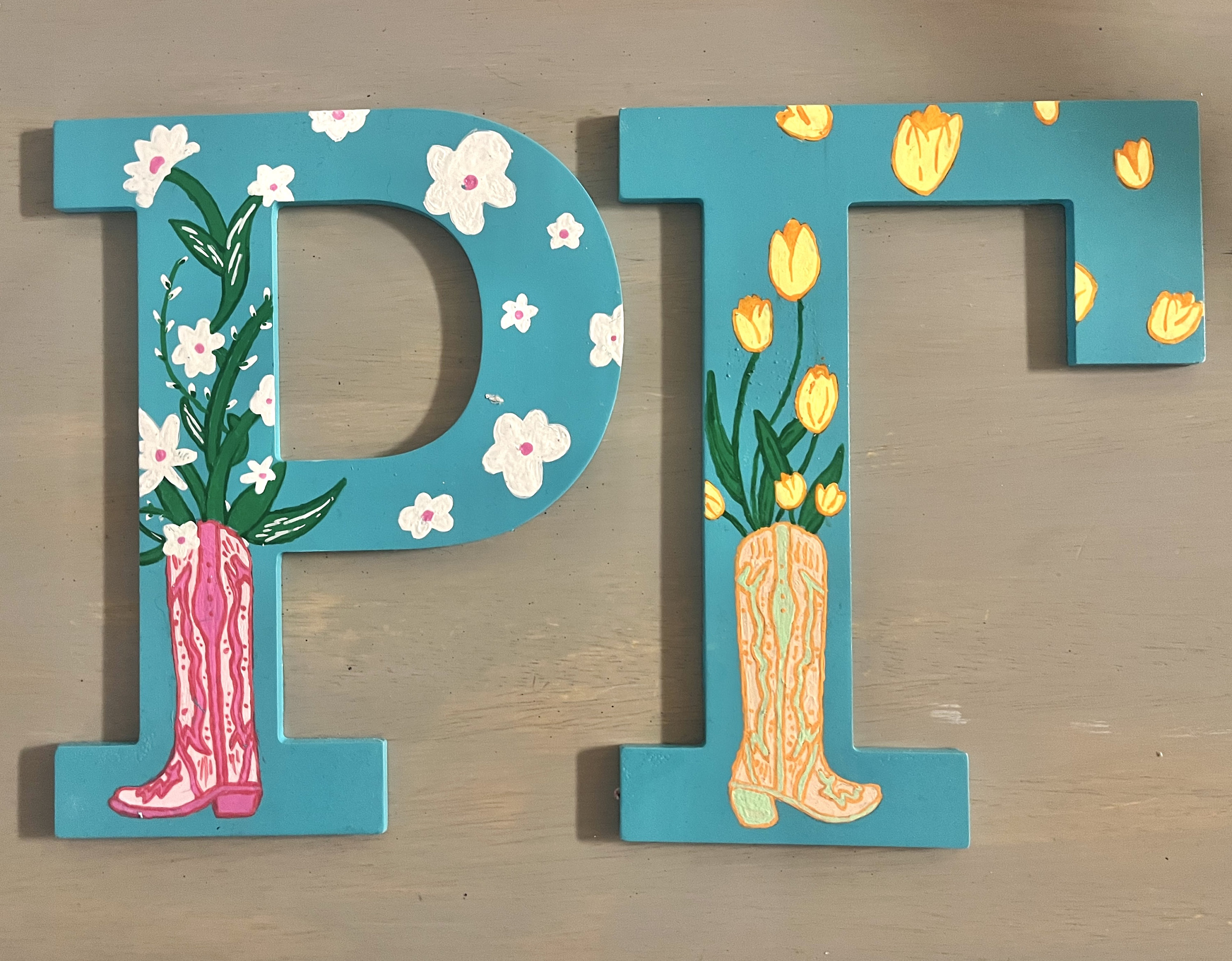 Custom Painted Wood Letters - Etsy
