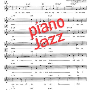 Piano Jazz Digital Sheet Music for Piano and Listening Songs - Etsy