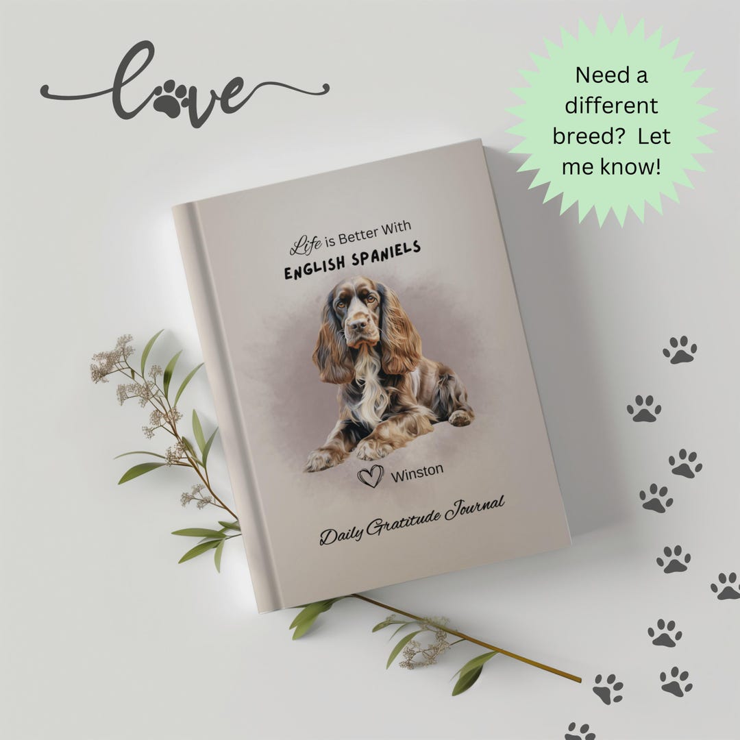 Personalized Cocker Spaniel, English, Hardcover Journal, Dog Lover ...