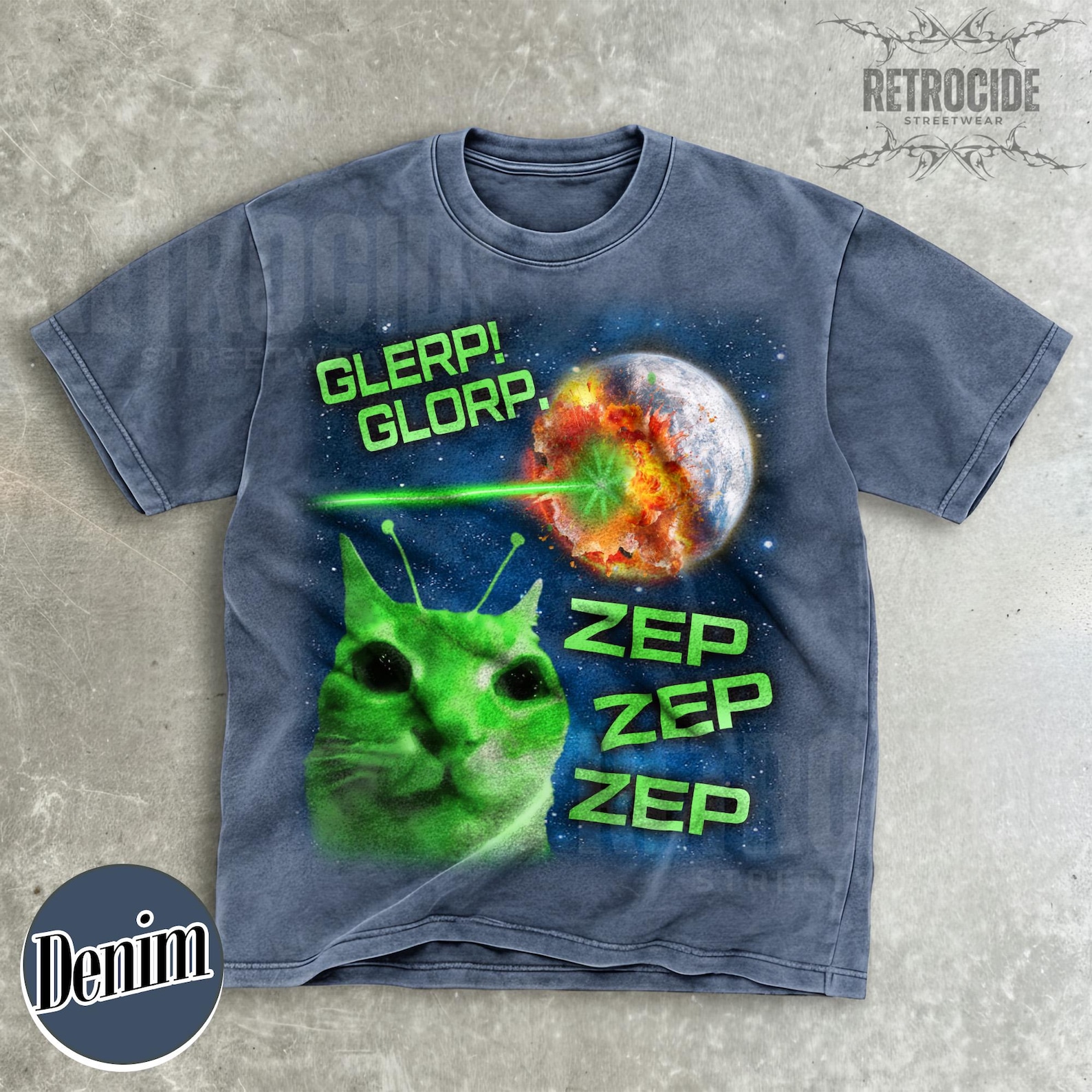 Glerp Glorp Funny Alien Cat Meme Tee Shirt Gift for Woman and Man ...