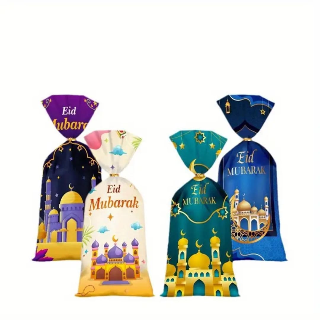 Eid Mubarak Party Bag Mosque Pattern 50pcs 13x27.5cm Assorted Colors - Etsy