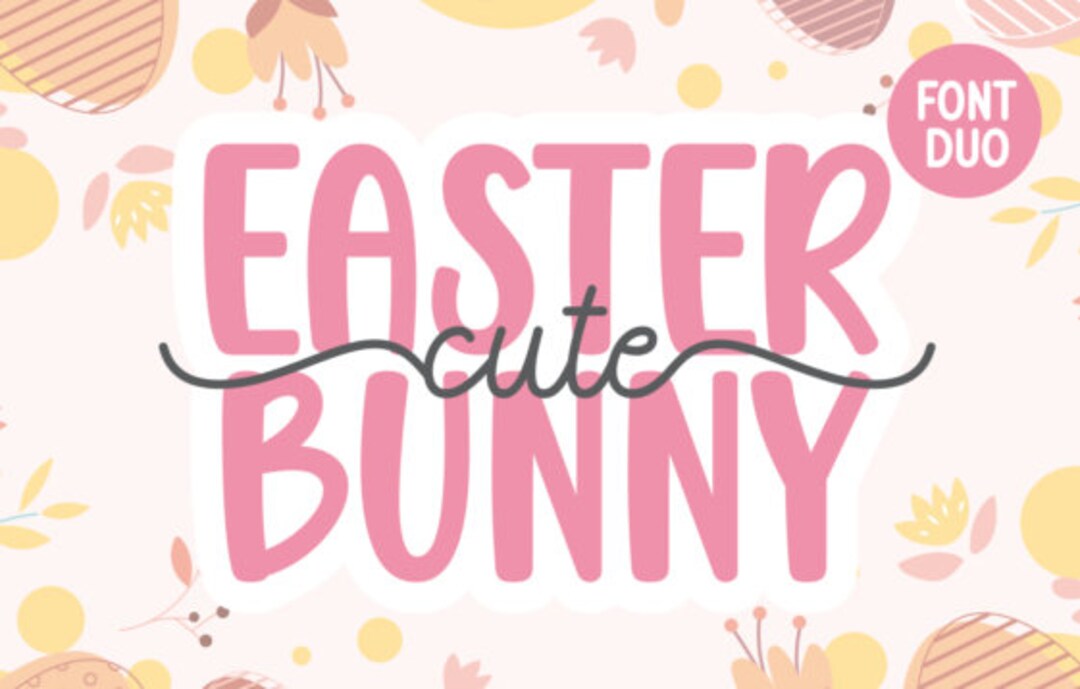 Cute Easter Bunny Font, Handwriting Font, Font, Vintage Fonts, Display ...