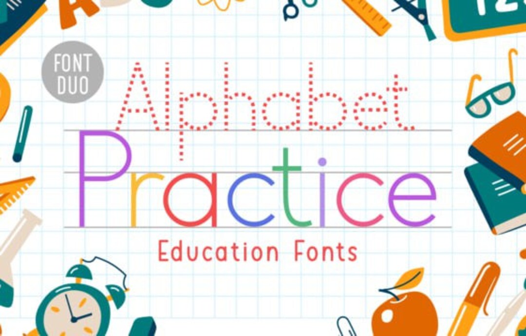 Alphabet Practice Font, Note Font, Cute Font, School Font, Branding ...