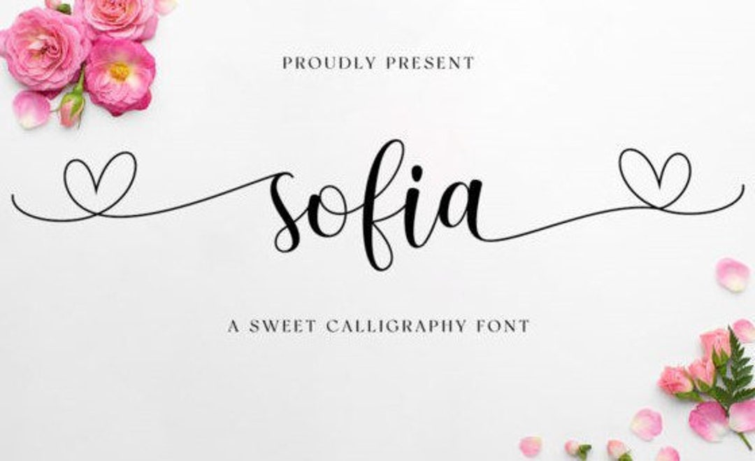 Sofia Font, Wedding Script Font, Modern Font, Display Font, Cricut Font Script, Font Bundle for ...
