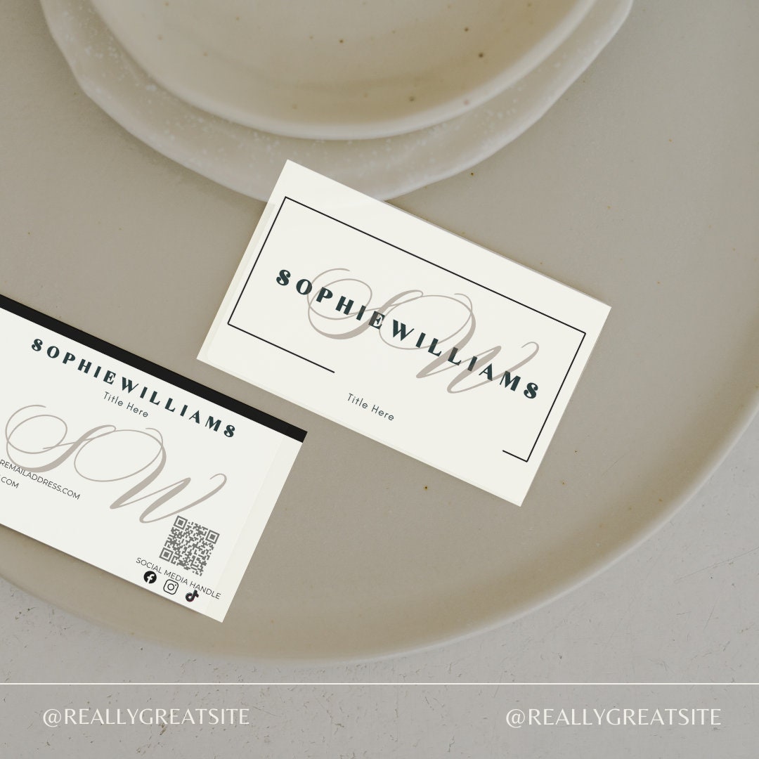 Business Card Template, DIY Printable Business Card, Business Branding ...