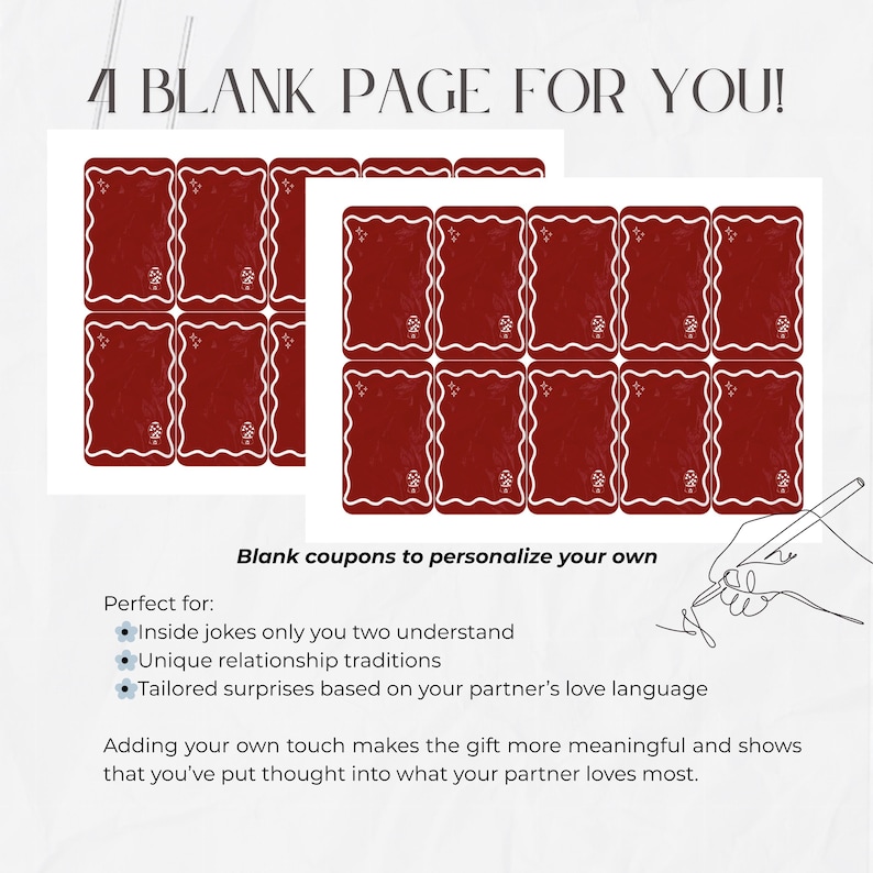 Printable Love Coupon Book: Romantic Gift for Couples (PDF Download ...