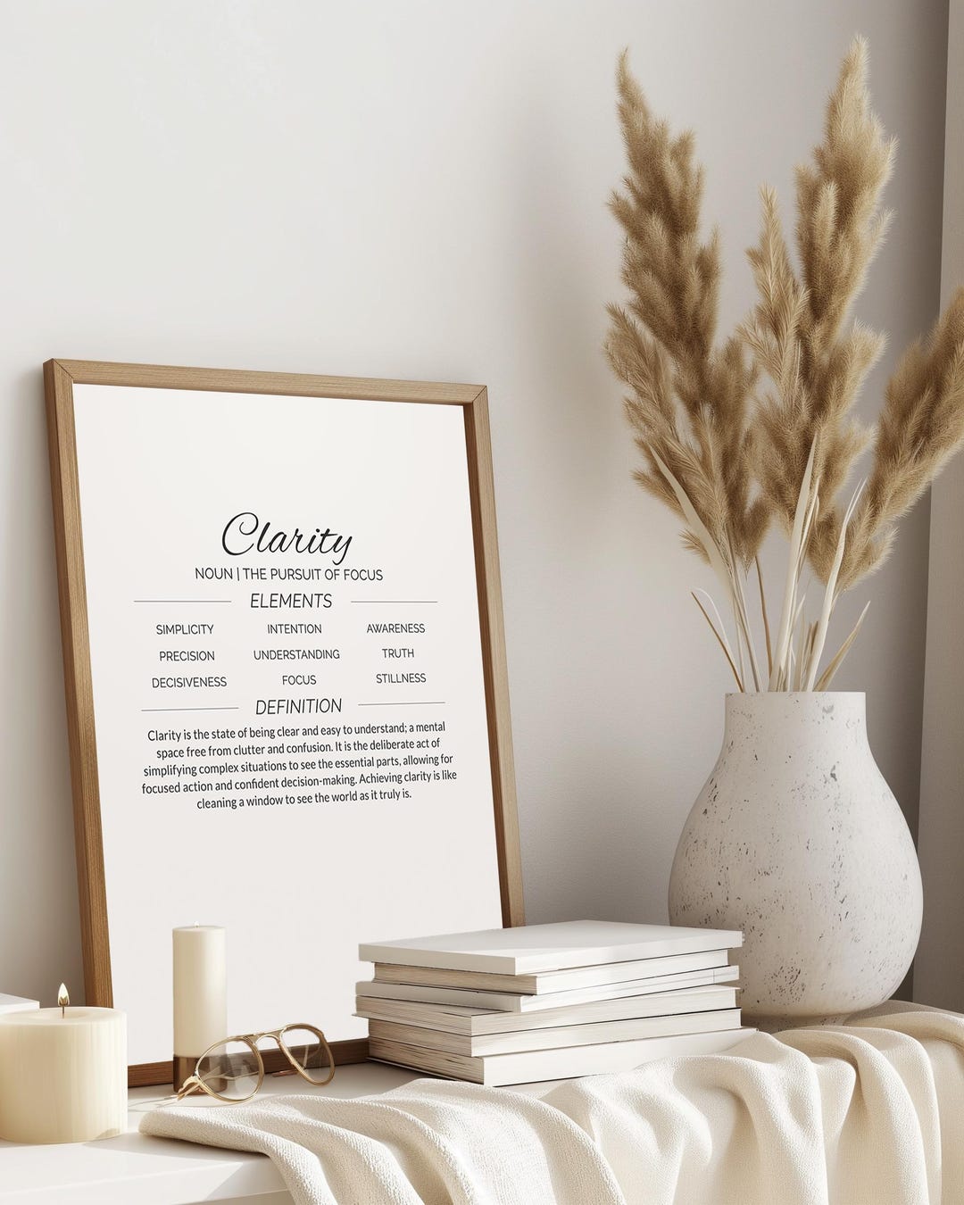 Clarity Definition Print | Focus Quote Wall Art, Simplicity Poster for ...